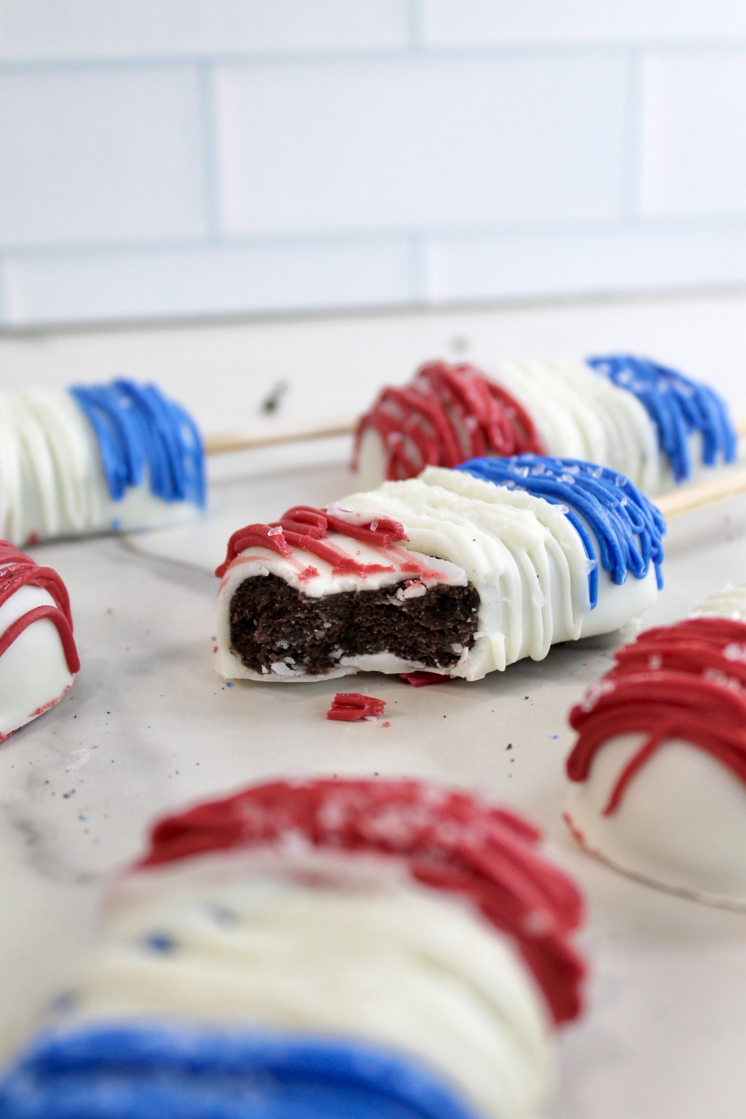 July 4th Peanut Butter Oreo-Sicles – Identical Recipes